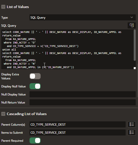 Option Hide on IG column impossible to remove when using cascading LOV. - Oracle Forums
