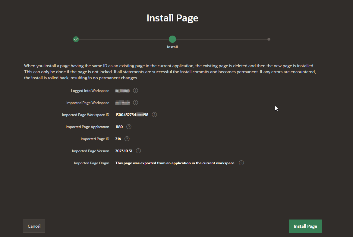 Import Single Page Error Oracle Forums
