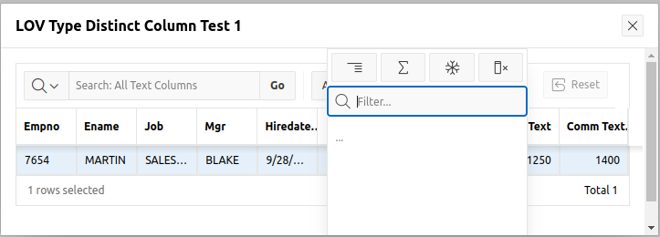 Interactive Grid column filter LOV type Distinct Column - Oracle Forums