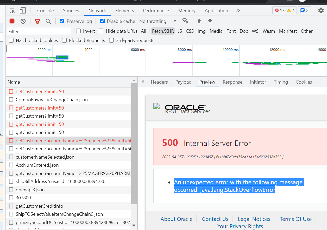 500 Internal Server Error for ORDS Intermittently - Oracle Forums