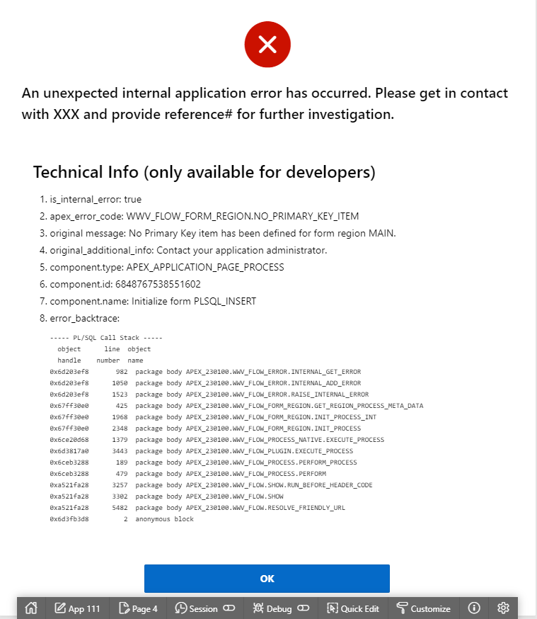 Error Handling In App Builder Oracle Forums