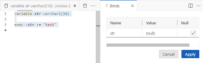 SQL Dev for VSCode 23.4.1 prompts for the value of a bind variable used ... SQL Dev for VSCode 23.4.1 prompts for the value of a bind variable used ...