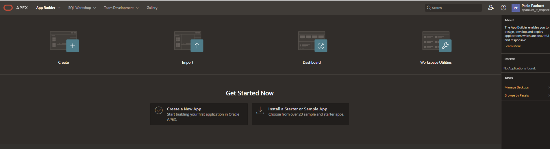 Forms Migration To Apex Where Do I Find The Create Project Oracle