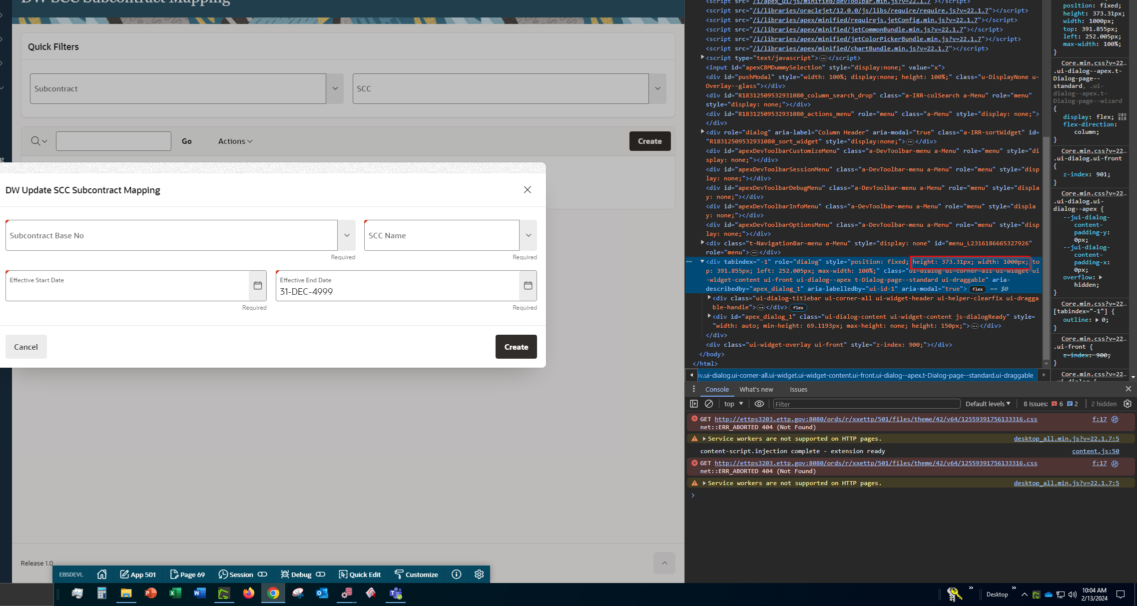 Modal Form Dialog Box Resize Does Not Work Oracle Forums
