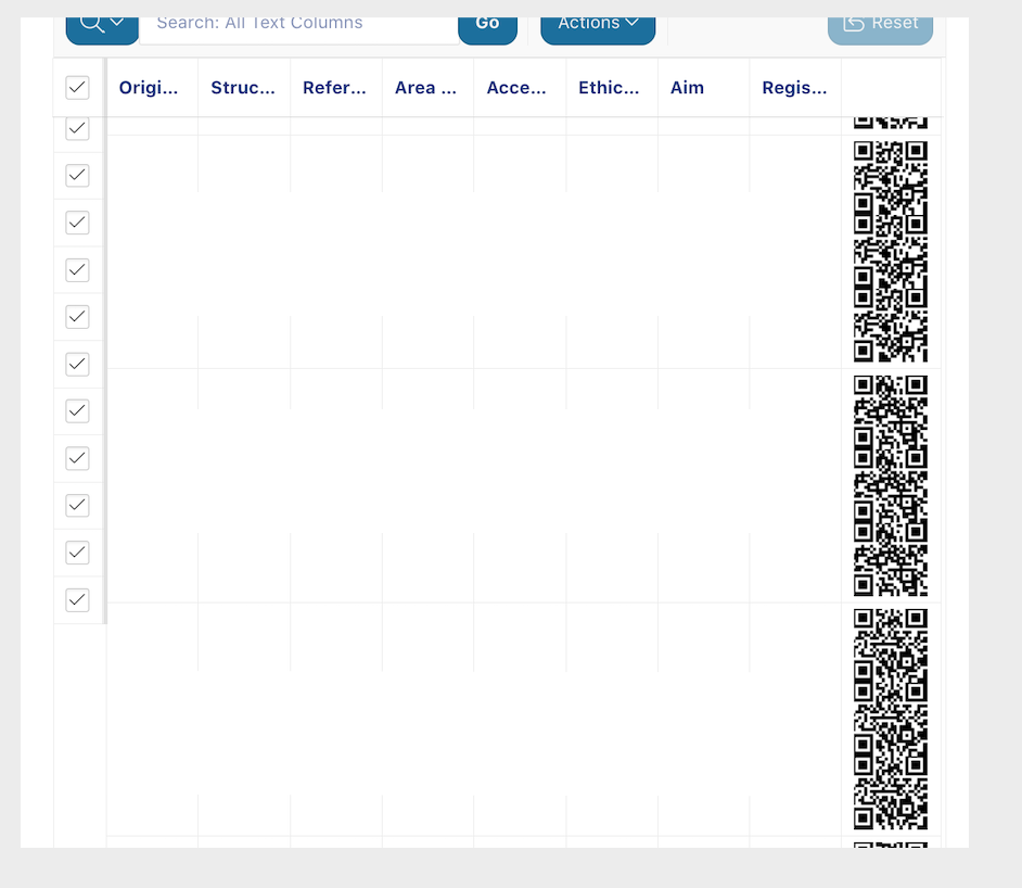 Qr Code Generation And Row Selector Checkbox In Interactive Grid Oracle Forums