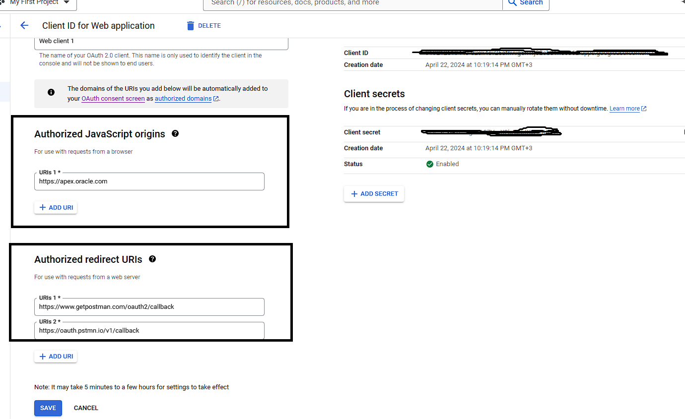 GoogleMeet API test using APEX RESTfull datasource - Oracle Forums GoogleMeet API test using APEX RESTfull datasource - Oracle Forums