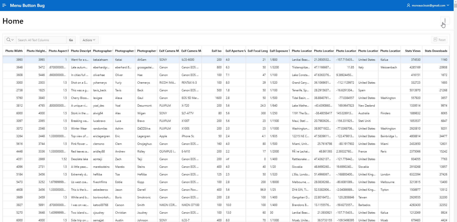 Menu Popup Opens In The Middle Of The Page Oracle Forums