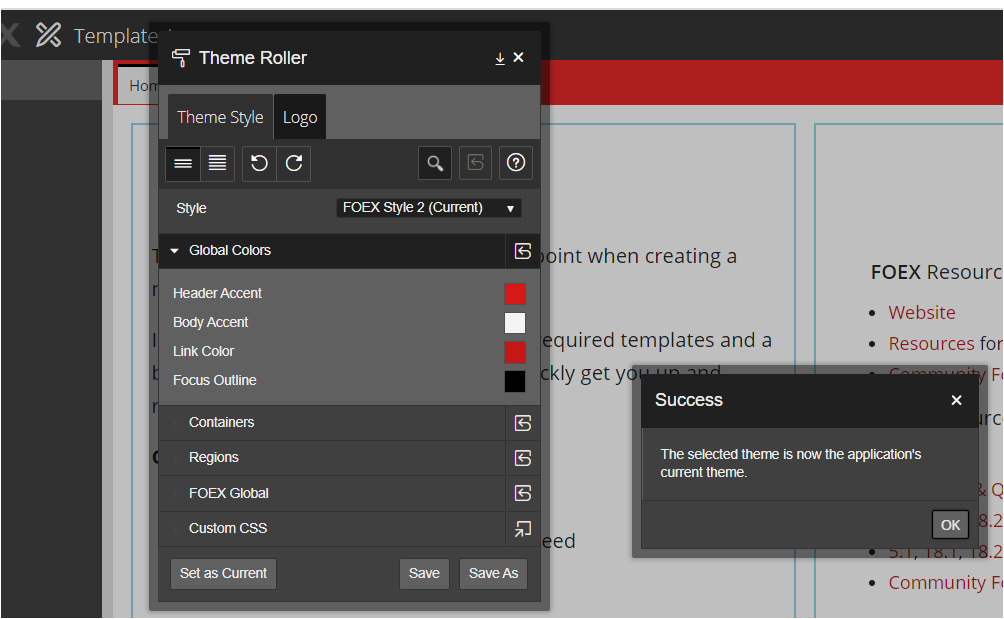 Theme Roller Reverting Back to Previous Theme Style - Oracle Forums