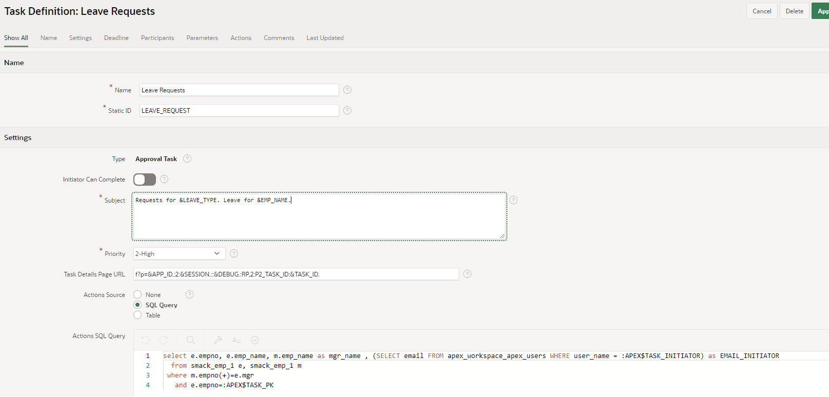 Unable to get SUBJECT for an Apex TASK into UNIFIED TASK LIST - Oracle Forums