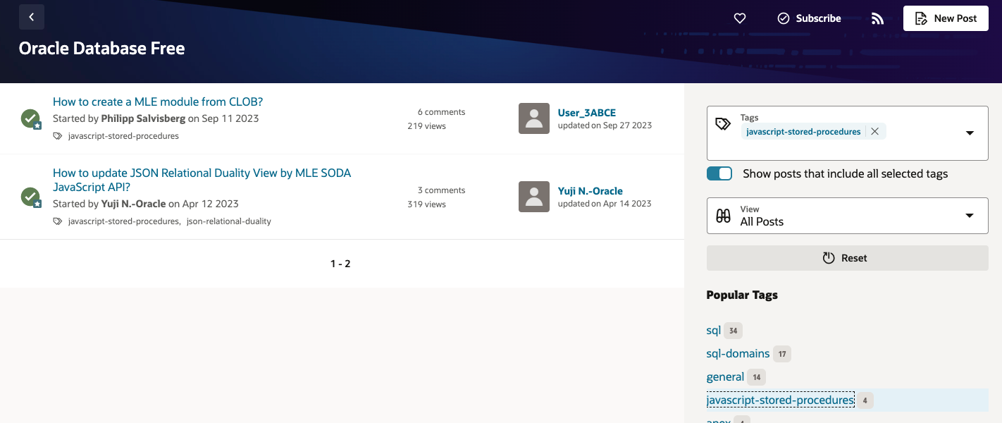 Wrong Result When Filtering By Tags Oracle Forums