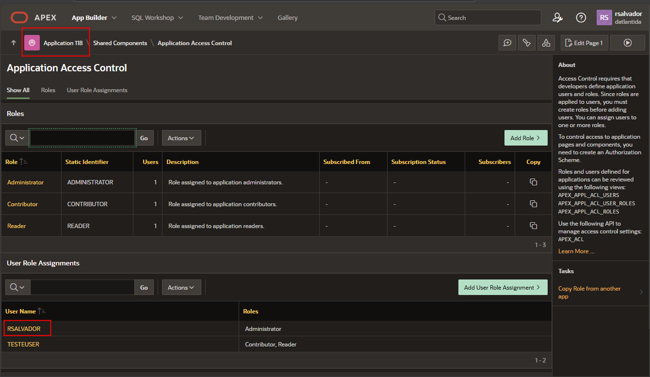 Apexaclhasuseranyroles Returning False For Every User That Has A Role Oracle Forums