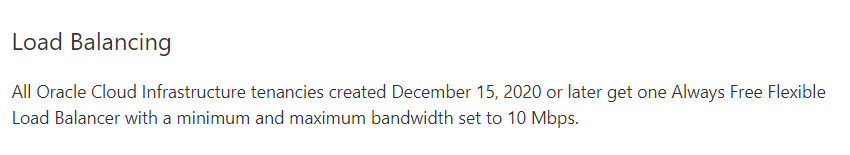 Free Load Balancer - Oracle Forums