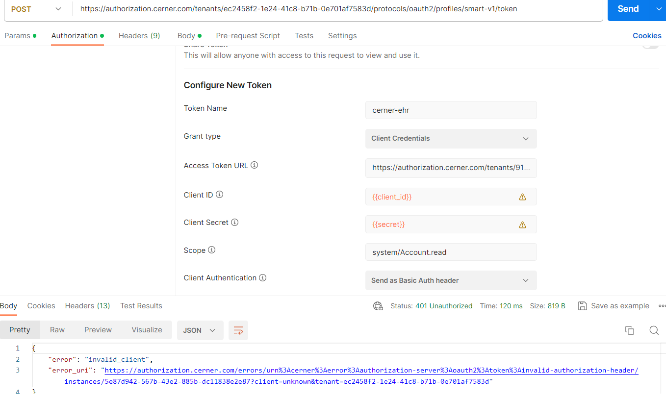 Invalid_client trying to get token in sandbox - Oracle Forums