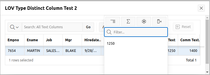 Interactive Grid column filter LOV type Distinct Column - Oracle Forums