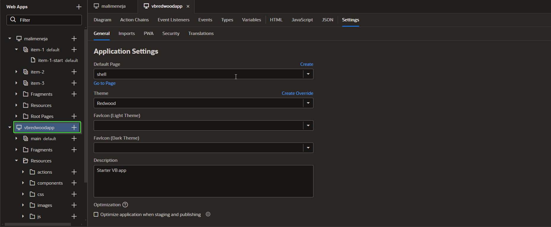 VBCS: Page template not working well in another web app than the default one - Oracle Forums