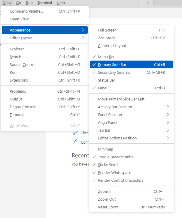 APPERANCE - tool doesn't remember the apperance of Primary Side Bar - Oracle Forums