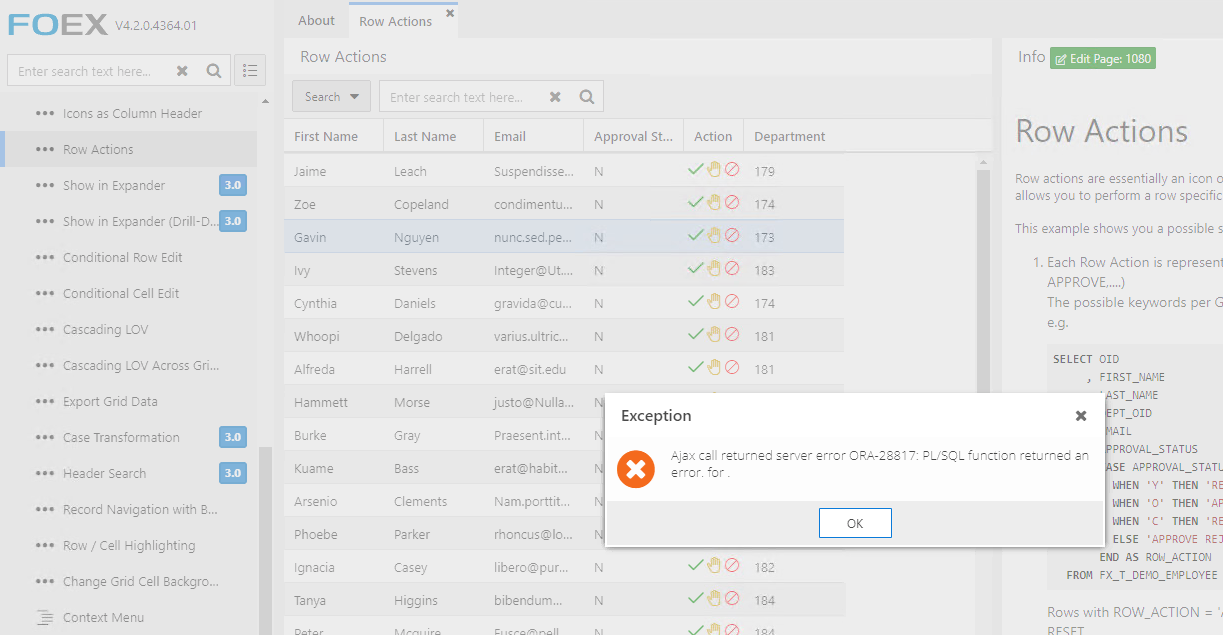 Row actions example returns PL/SQL error - Oracle Forums