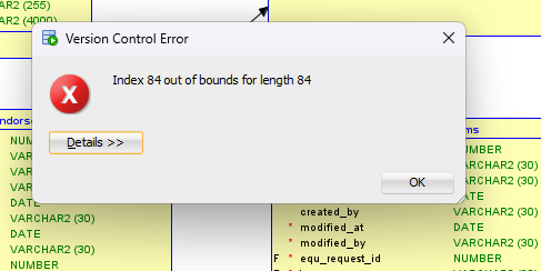 Version Control Error after a new commit in git tool - Oracle Forums