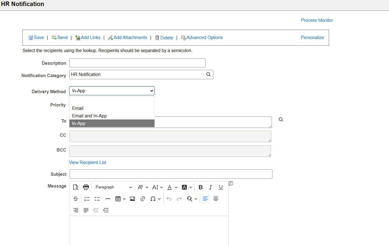 Announcements not showing up in the delivery method - Oracle Forums
