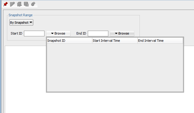 SQL Developer - AWR Report doesn't show snapshot IDs - Oracle Forums
