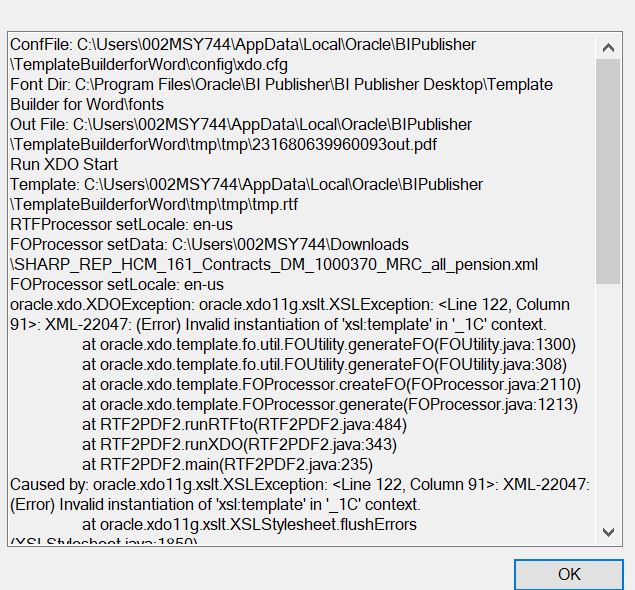 Error While Printing The Table Of Contents In Rtf Template Output Oracle Forums
