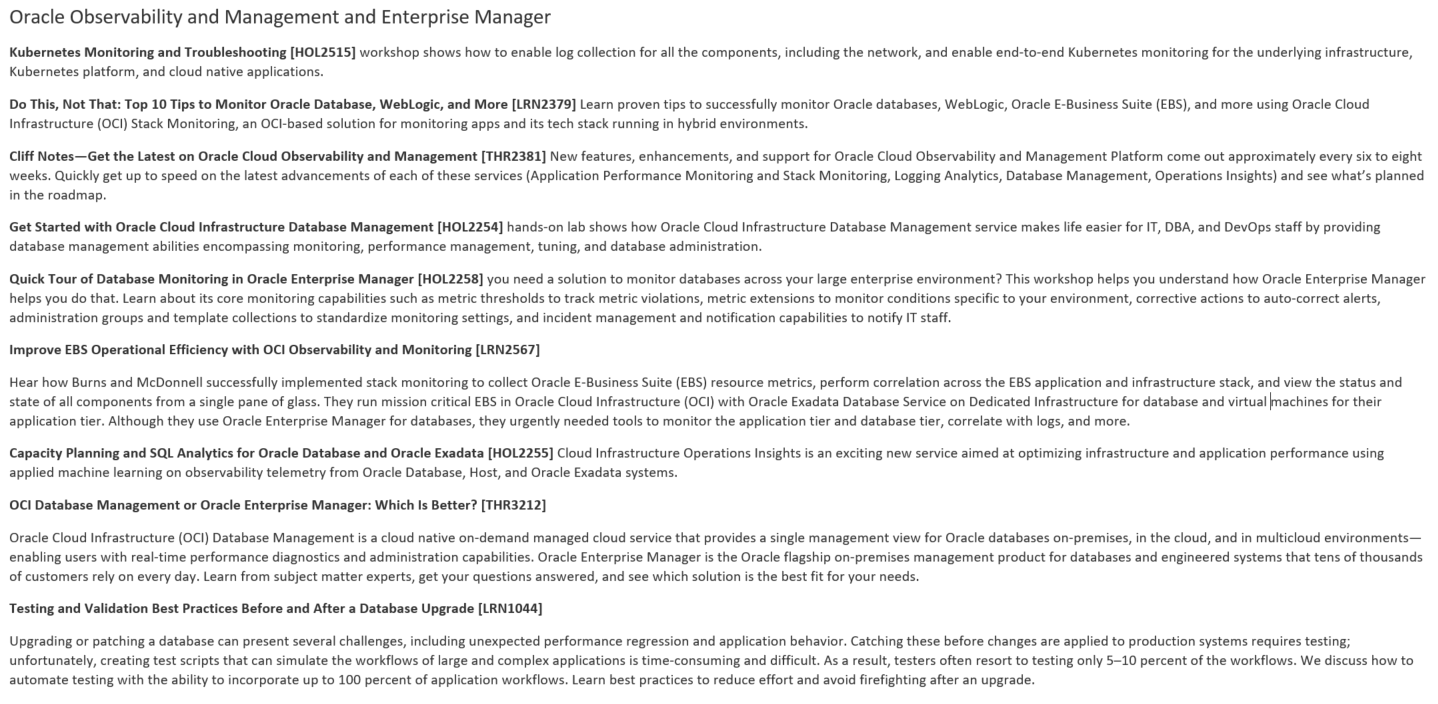 Oracle Enterprise Manager At Oracle Cloudworld 2023 And More Oracle