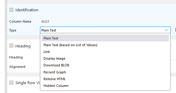 Column Rendering as "Plain Text" - is Numeric - how to re-define - Oracle Forums