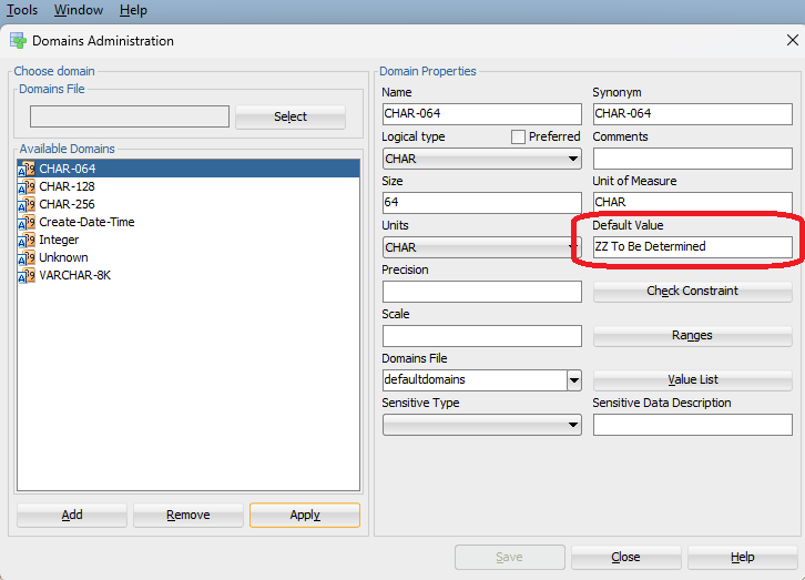 Default Value From Domain Administration Is Not Propagated - Oracle Forums