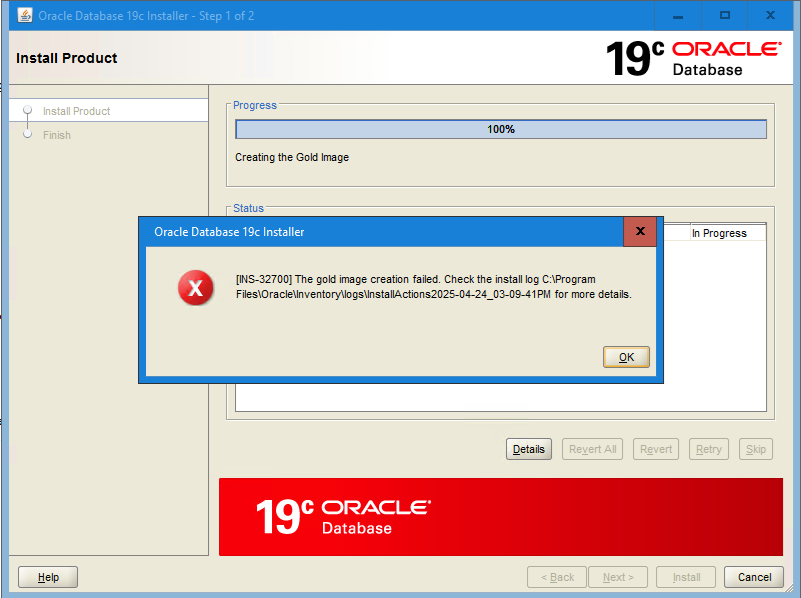 oracle 19c golden image creation routinely fails at 99% - Oracle Forums oracle 19c golden image creation routinely fails at 99% - Oracle Forums
