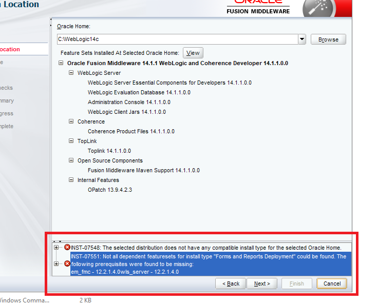 Em Fmc 12 2 1 4 0 And Wls Server 12 2 1 4 0 Missing During Installation
