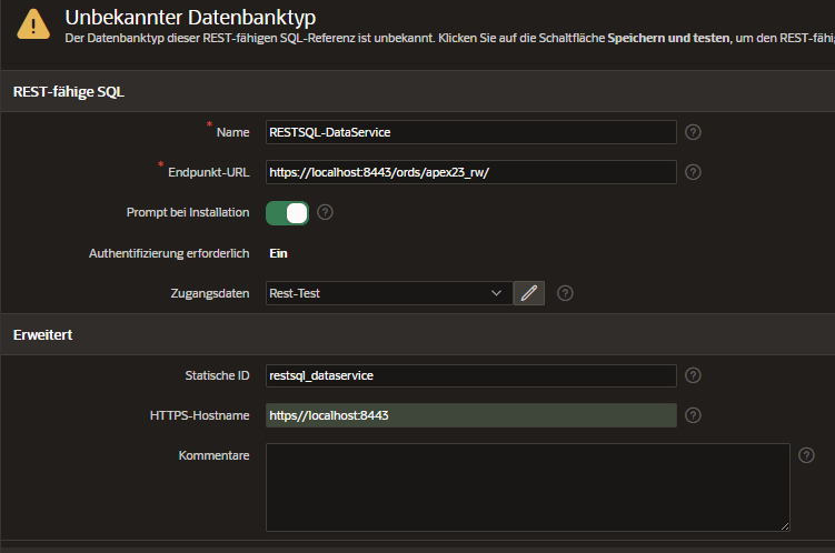 APEX-23.2 - REST enabled SQL - Error : ORA-24247: network access denied by ACL (Access Control ...
