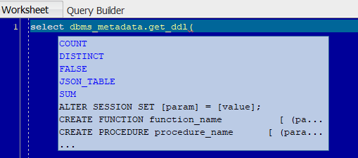 SQL Developer 23.1 auto completion procedure call signature no longer there - Oracle Forums