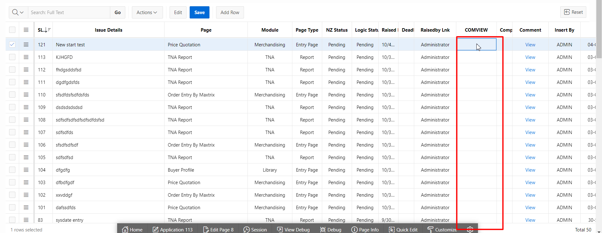 How to show data from another table row-wise into a specific column in the Interactive Grid ...