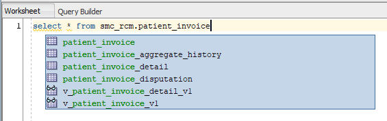 Completion Insight Table Names Unavailable For Other Schemasowners Oracle Forums 3787