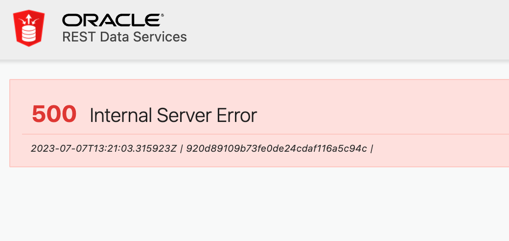 Status Code 500 Server Error From Service Worker For Oci Atp S Database Version 21 Oracle
