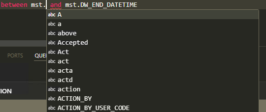 Intellisense does not work after BETWEEN clause - Oracle Forums Intellisense does not work after BETWEEN clause - Oracle Forums