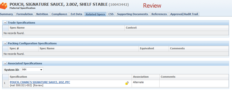 GSM Material specification associated spec - Oracle Forums