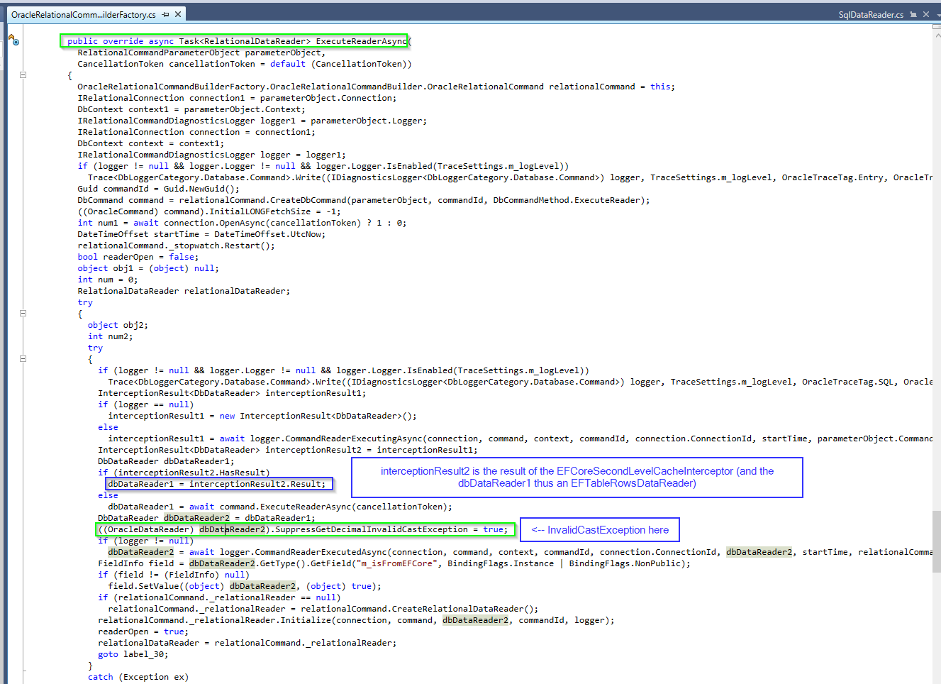 Issues with ODP.NET in combination with EFCoreSecondLevelCacheInterceptor (invalid cast ...