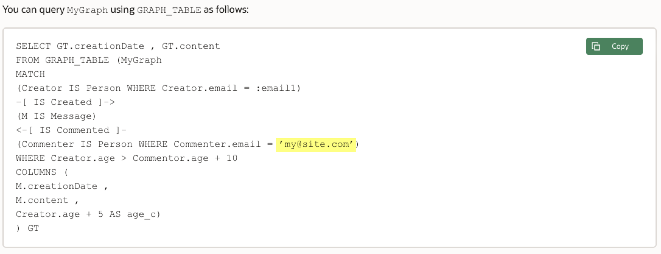 Invalid and Incomplete Examples for GRAPH_TABLE Operator - Oracle Forums Invalid and Incomplete Examples for GRAPH_TABLE Operator - Oracle Forums
