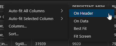 Query Results - Column sizing / Auto fit - Oracle Forums