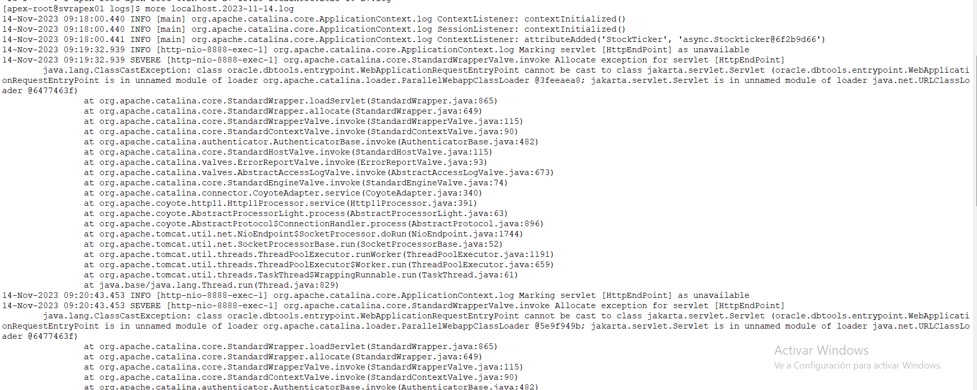 Getting HTTP 500 – Internal Server Error after configuring ORDS in Tomcat - Oracle Forums