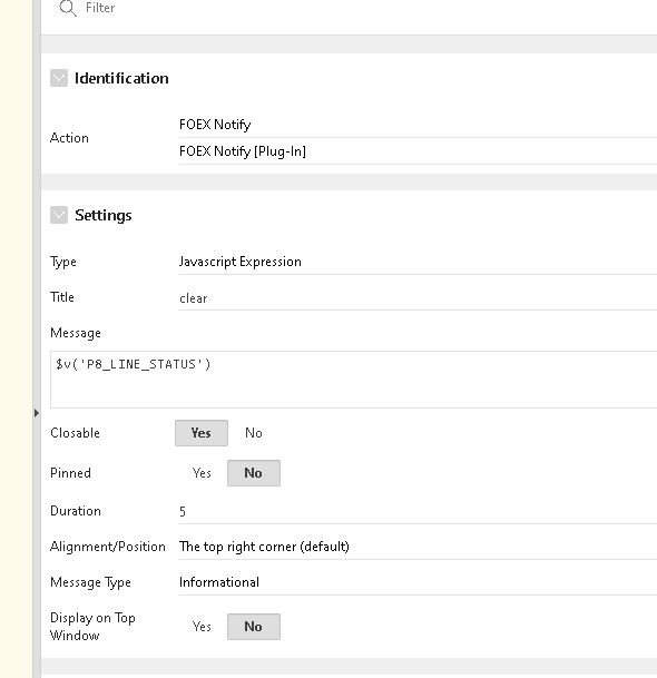 when using foex notify and javascript expression, the title does not ...