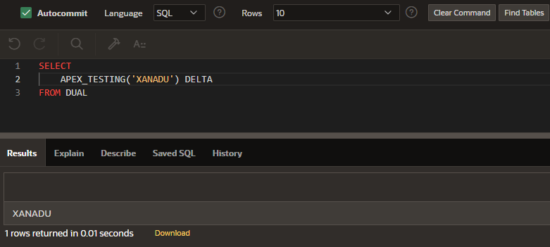 Underlying function works in SQL Developer but not APEX (Ideas)? - Oracle Forums
