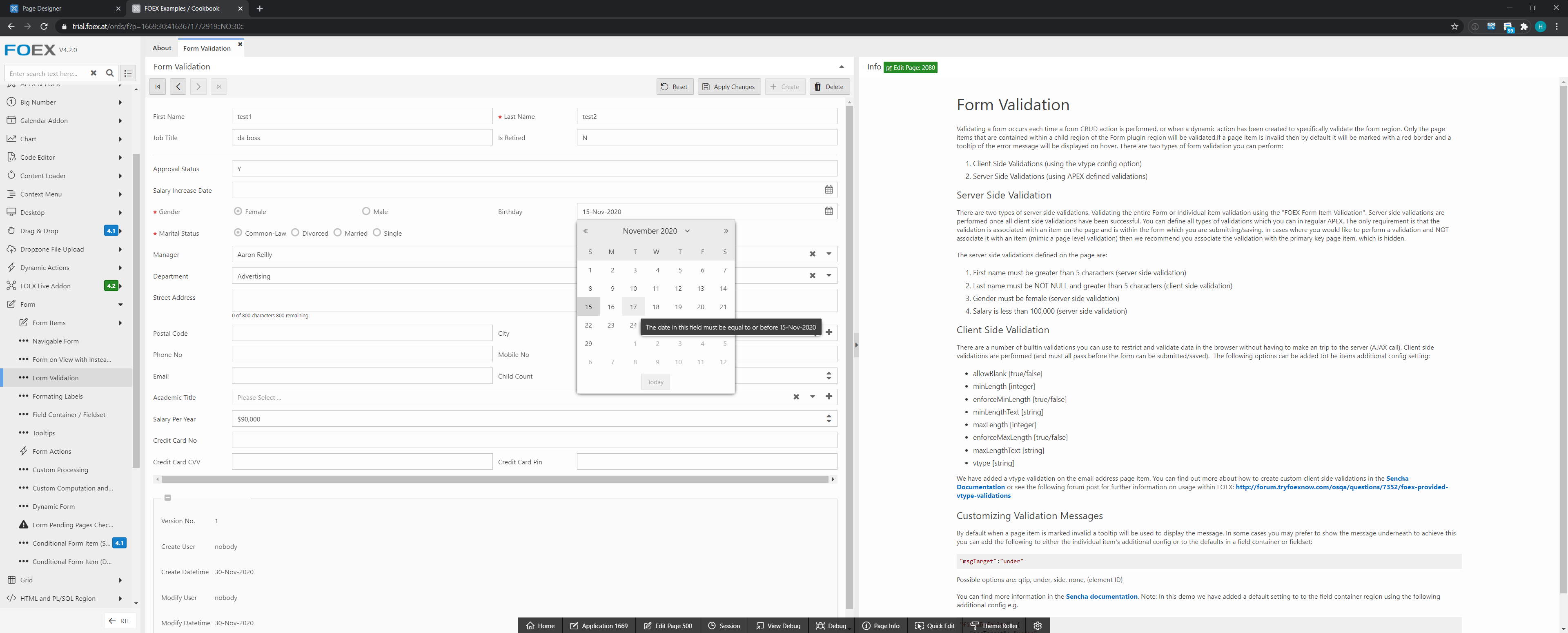min/max date Validation not working properly on subsequent entry on FOEX.DatePicker if Date ...